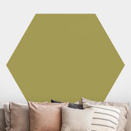 Hexagon Fototapete selbstklebend Lindgr&uuml;n Bambus