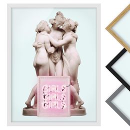 Bild mit Rahmen Statue Girls