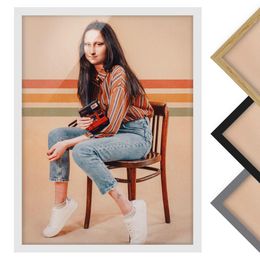 Bild mit Rahmen Retro Mona Lisa