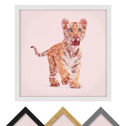 Bild mit Rahmen Tiger mit Glitzer
