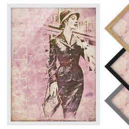 Bild mit Rahmen Vintage Collage - Pariserin