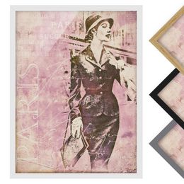 Bild mit Rahmen Vintage Collage - Pariserin