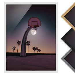 Bild mit Rahmen Basketball mit Mond