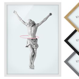 Bild mit Rahmen Jesus mit Hula Hoop Reifen