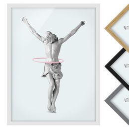 Bild mit Rahmen Jesus mit Hula Hoop Reifen
