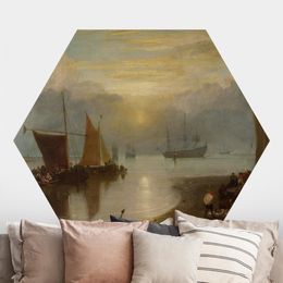 Hexagon Fototapete selbstklebend William Turner - Sonnenaufgang