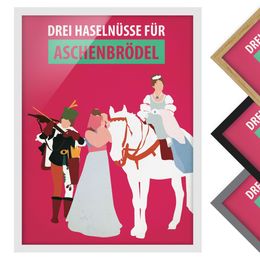 Bild mit Rahmen Filmposter Drei Haseln&uuml;sse f&uuml;r Aschebr&ouml;del