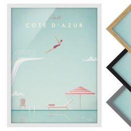 Bild mit Rahmen Reiseposter - C&ocirc;te d ́Azur