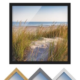 Bild mit Rahmen Strandd&uuml;ne am Meer