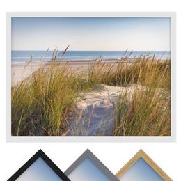 Bild mit Rahmen Strandd&uuml;ne am Meer