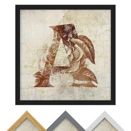 Bild mit Rahmen Vintage Gold Alphabet Wunschbuchstabe