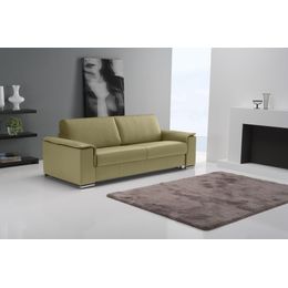 Schlafsofa Egoitaliano "Cecilia, modern & elegant, erstklassiger Sitzkomfort, Dauerschl&auml;fer", gr&uuml;n (salbei), B:234cm H:85cm T:102cm, Leder &raquo;BULL&laquo; (echtes Rindsleder). Geschliffenes, pigmentiertes und behandeltes Rindsleder mit einer Dicke von 1, 3-1, 5 mm. Dieses Leder zeigt eine ziemlich weiche Hand mit einem halb undurchsichtigen Aussehen. Es handelt sich um ein gesch&uuml;tztes Leder. Eine leichte D