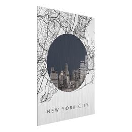 Alu-Dibond Bild Stadtplan Collage New York City
