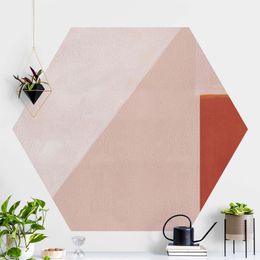 Hexagon Fototapete selbstklebend Rosa Geometrie