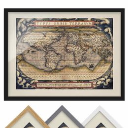 Bild mit Rahmen Historische Weltkarte Typus Orbis Terrarum