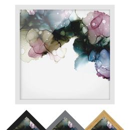 Bild mit Rahmen Blumenbogen mit Gold