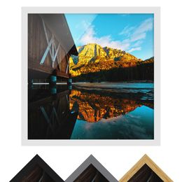 Bild mit Rahmen Bergspiegelung in den Dolomiten