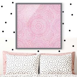 Bild mit Rahmen Muster Mandala Rosa