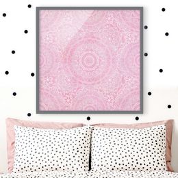 Bild mit Rahmen Muster Mandala Rosa