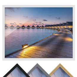 Bild mit Rahmen Sonnenuntergang im Paradies