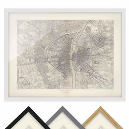 Bild mit Rahmen Vintage Karte Paris