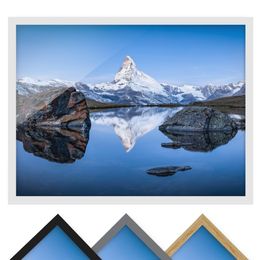 Bild mit Rahmen Stellisee vor dem Matterhorn