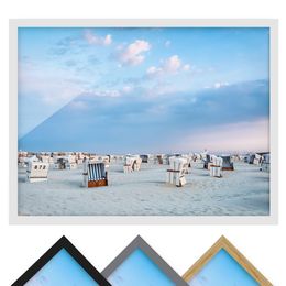 Bild mit Rahmen Strandk&ouml;rbe an der Nordsee