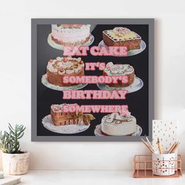 Bild mit Rahmen Eat Cake It's Birthday
