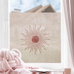Fensterfolie Boho Sonne I - Fensterbild mehrfarbig Sichtschutzfolie Motiv Fensteraufkleber blickdicht Wohnzimmer Schlafzimmer Badezimmer K&uuml;che