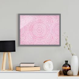 Bild mit Rahmen Muster Mandala Rosa