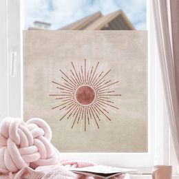 Fensterfolie Boho Sonne I - Fensterbild mehrfarbig Sichtschutzfolie Motiv Fensteraufkleber blickdicht Wohnzimmer Schlafzimmer Badezimmer K&uuml;che