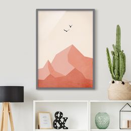 Bild mit Rahmen Zugspitze in Rosa F&auml;rbung