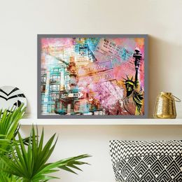 Bild mit Rahmen Sixth Avenue New York Collage