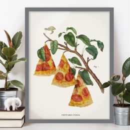 Bild mit Rahmen Vintage Pflanze - Pizza