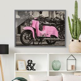 Bild mit Rahmen Pinker Roller