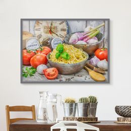 Bild mit Rahmen Spagetthischale mit Basilikum