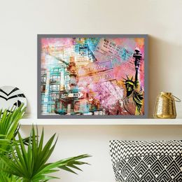 Bild mit Rahmen Sixth Avenue New York Collage