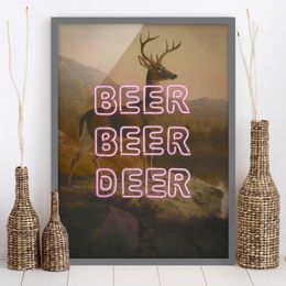 Bild mit Rahmen Beer Beer Deer