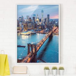Bild mit Rahmen Brooklyn Bridge New York