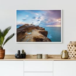 Bild mit Rahmen Neuseel&auml;ndischer Leuchtturm