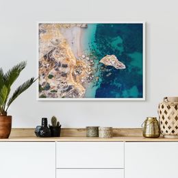 Bild mit Rahmen Draufsicht K&uuml;stenlandschaft