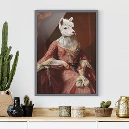 Bild mit Rahmen Lady Alpaca