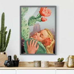 Bild mit Rahmen Kaktus-Liebe