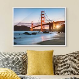 Bild mit Rahmen San Francisco bei D&auml;mmerung