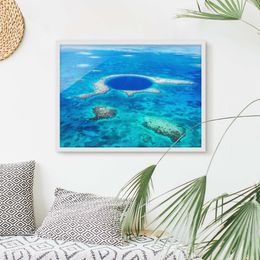 Bild mit Rahmen Leuchtturmriff von Belize