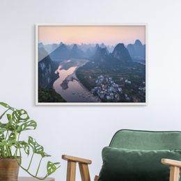Bild mit Rahmen Stadt am Fluss