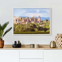 Bild mit Rahmen Burg im Gr&uuml;nen