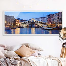 Bild mit Rahmen Rialtobr&uuml;cke in Venedig