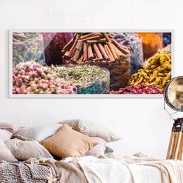 Bild mit Rahmen Farbenfrohe Gew&uuml;rze
