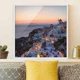 Bild mit Rahmen Santorini bei Nacht